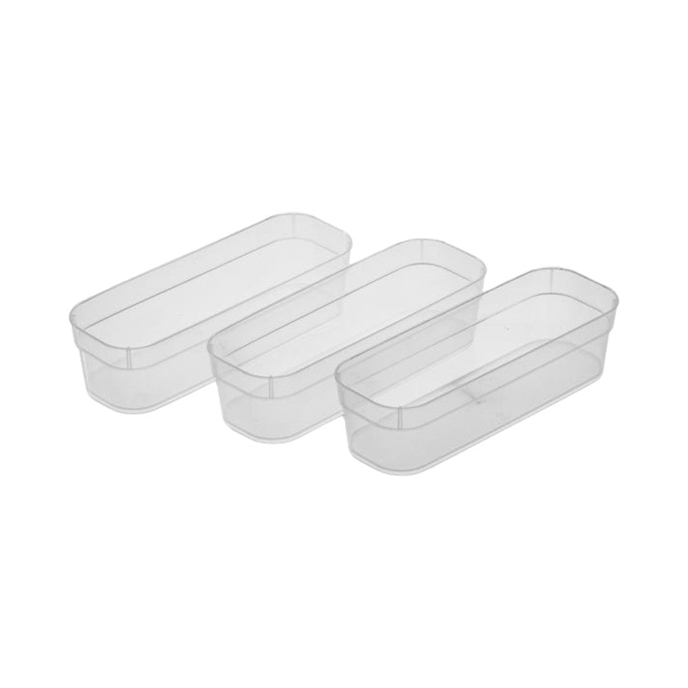 Sterlite 3 Pieces Narrow Plastic Storage Trays Clear - House Mart ...